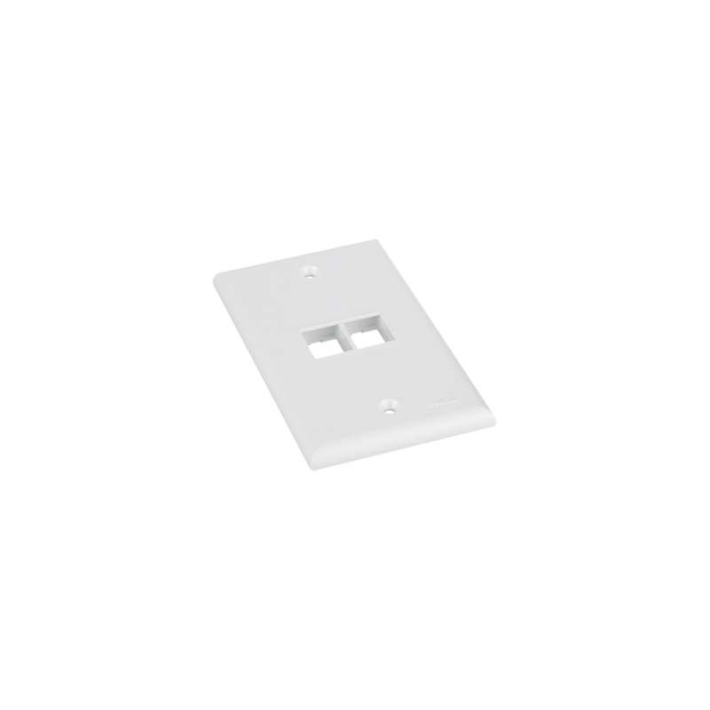Placa de Pared Vertical, Salida Para 2 Puertos Keystone, Color Blanco