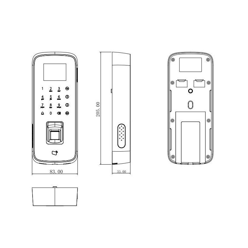 DAHUA ASI1212D-D - Control de Acceso con Teclado Touch/ 3,000 Huellas/ 30,000 Tarjetas ID ...